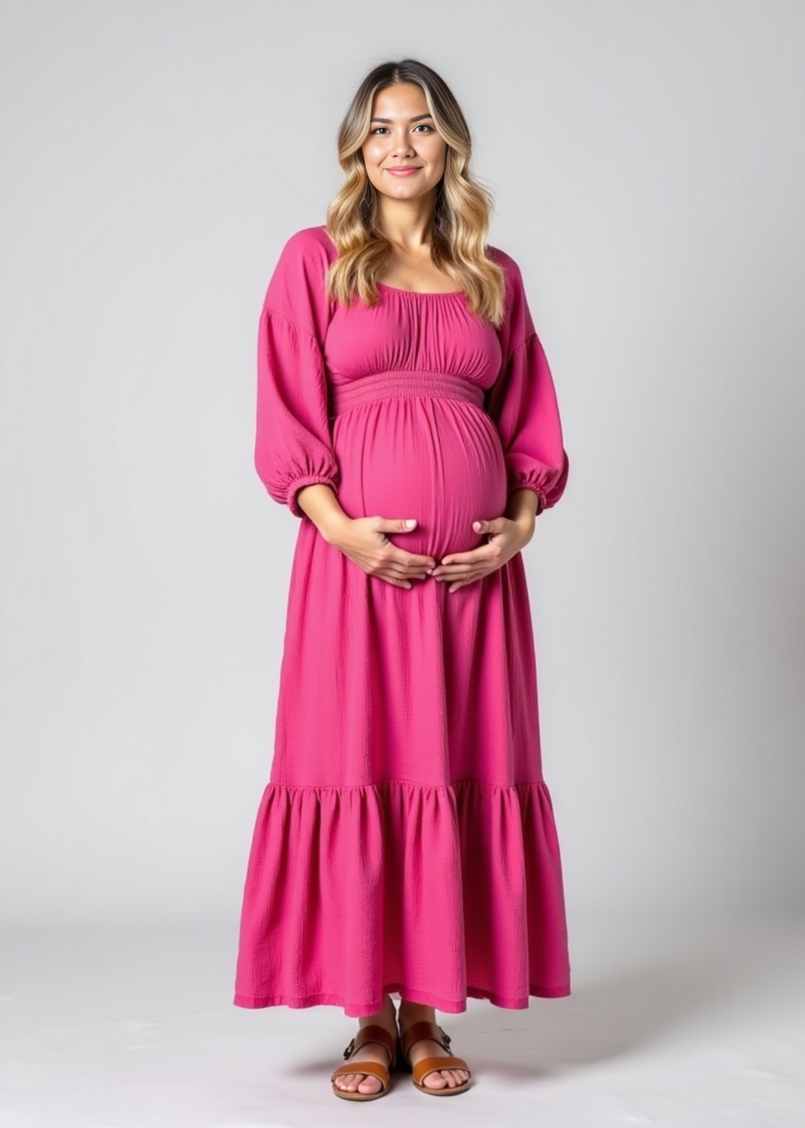 The Eliza Dress in Cinnamon | Smocked Elastic Dress | EMME