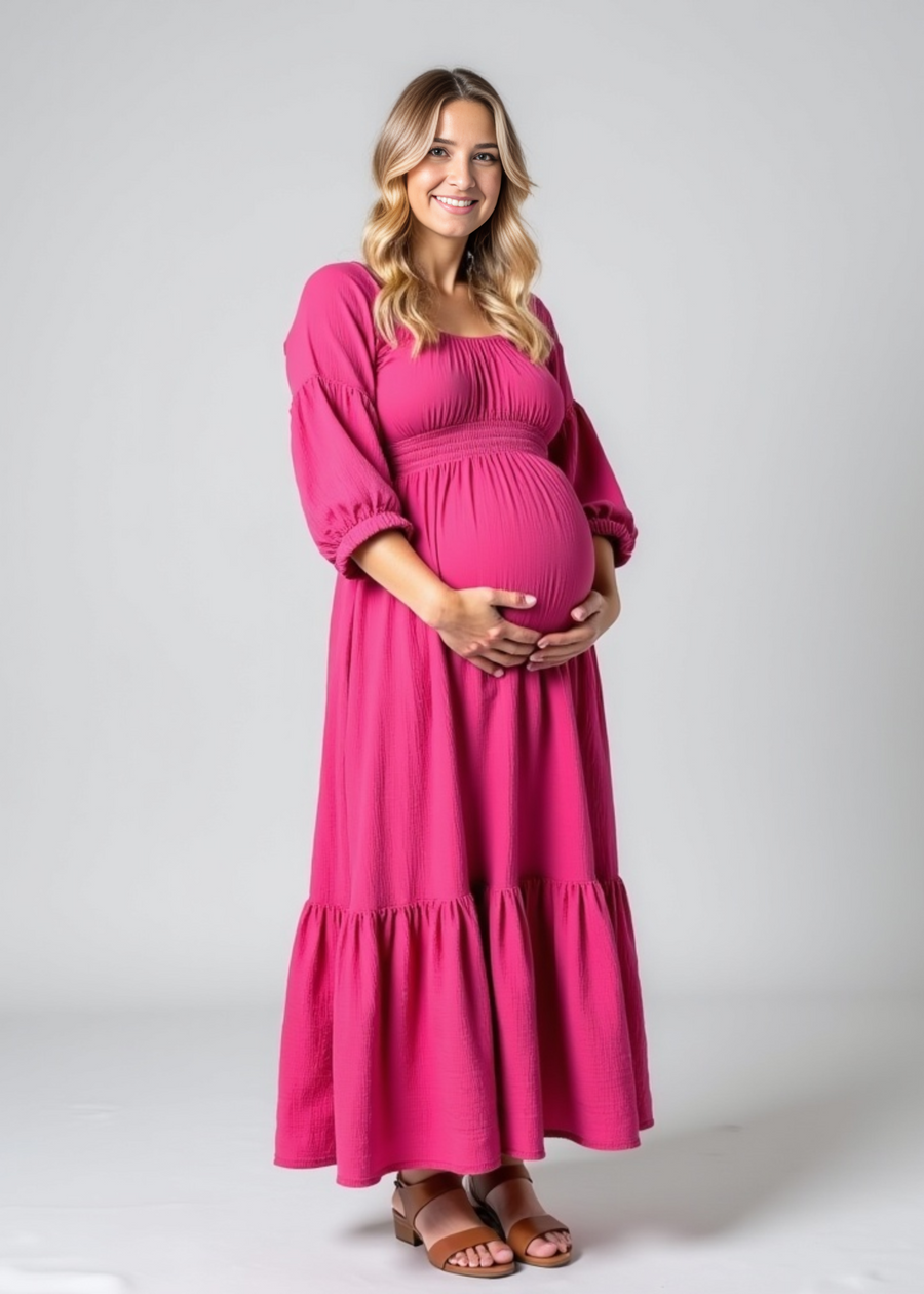 The Eliza Dress in Cinnamon | Smocked Elastic Dress | EMME